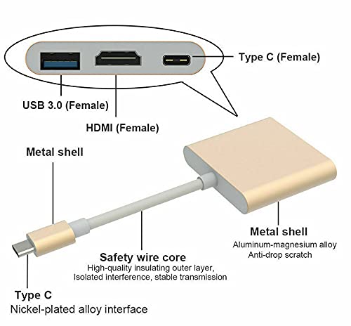 Type C USB 3.1 USB-C 4K HDMI USB 3.0 Adapter Cable 3 in 1 Hub