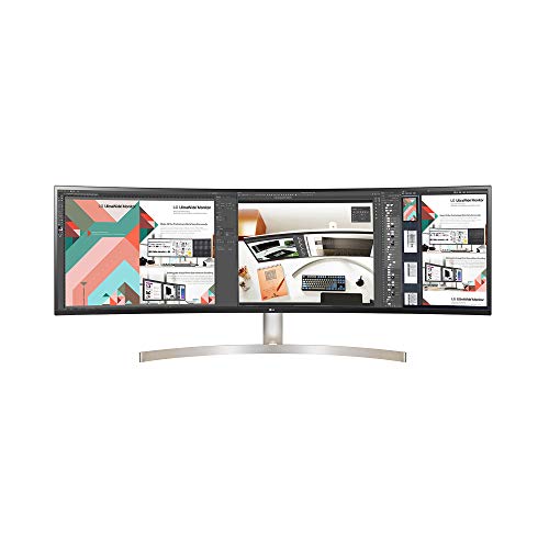 LG 49WL95C-WE 49 Inch 32:9 Curved DQHD (5120 x 1440) IPS UltraWide Monitor with HDR10, USB-C and 3-Side Virtually Borderless Display, Silver (Renewed)