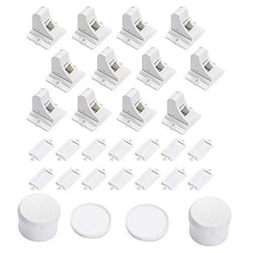 12 Locks + 2 Keys Magnetic Cabinet Locks Bundle with 48 pcs Screws