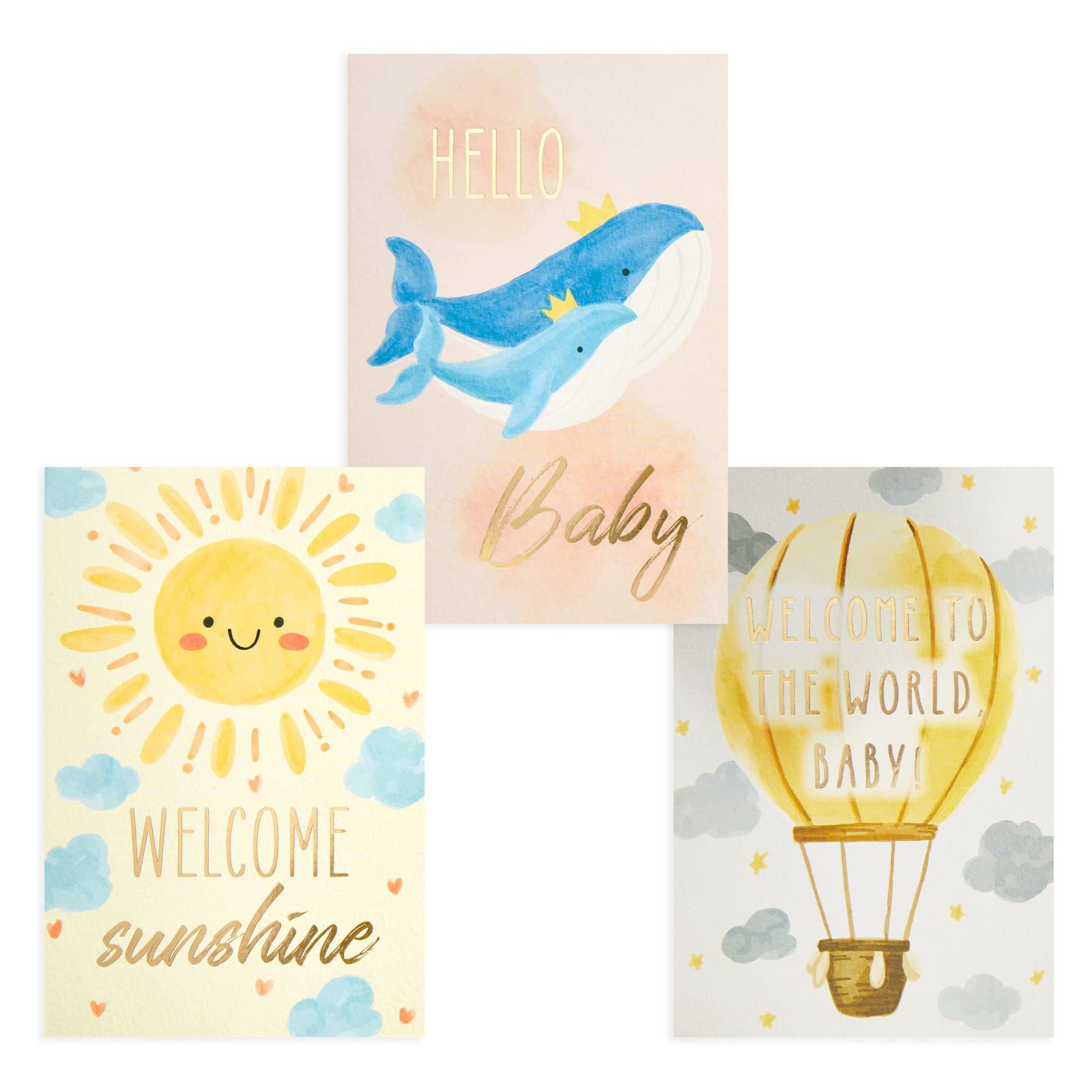 Pipilo Press 24 Sets Unisex Baby Shower Cards with Envelopes and Sticker Seals, 6 Designs for Girl or Boy (4 x 6 In)