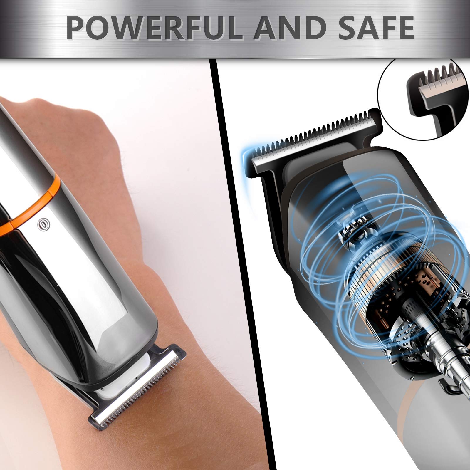 TUSHANGGE Beard Trimmer for Men Electric Razor Waterproof Professional Hair Clippers 6 in 1 Cordless Grooming Kit USB Rechargeable with Travel Case