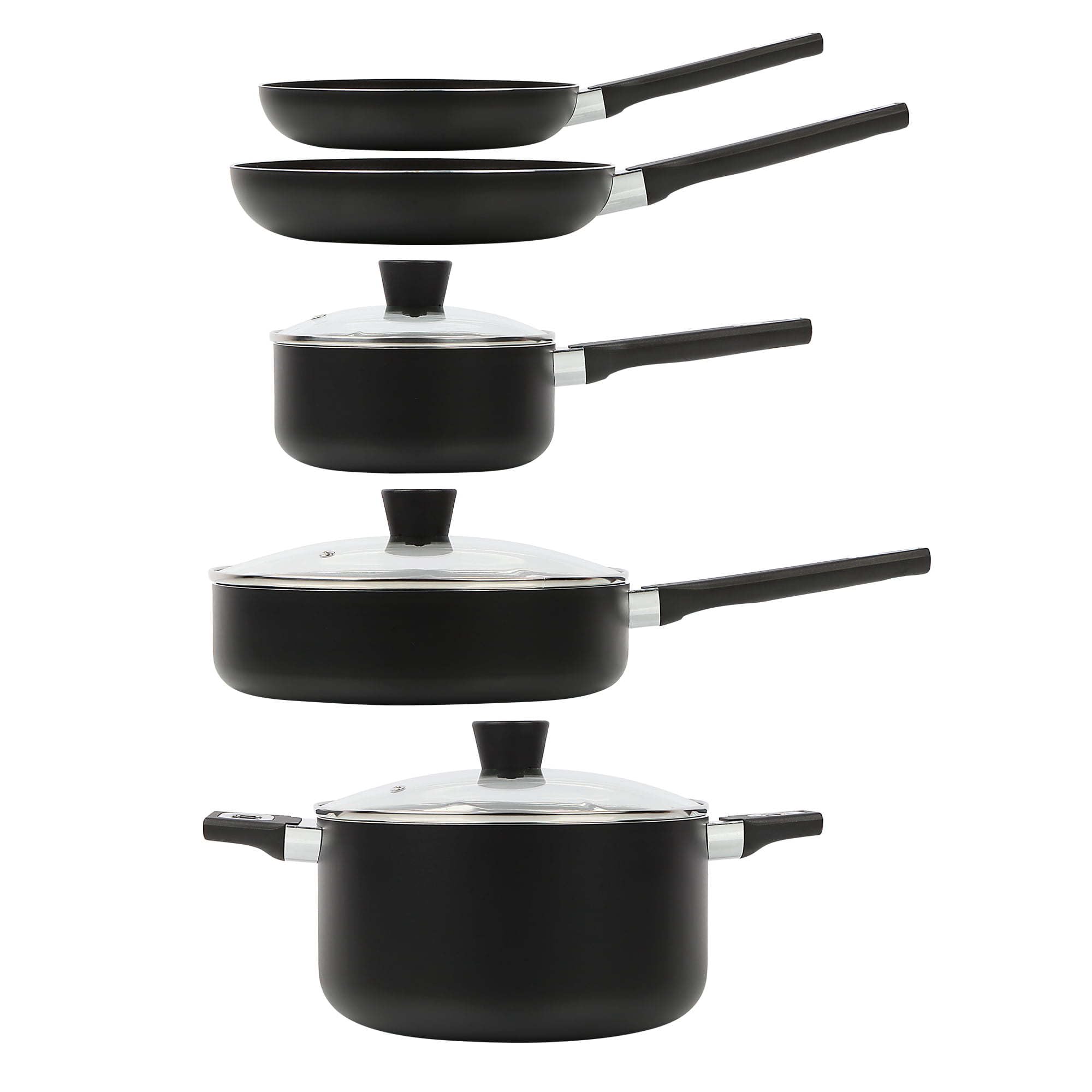13 Piece Non-stick Cookware Set, Kitchen Kitchenware Cooking Pots & Pans Kits, Dishwasher Safe, Compatible with All Stovetops