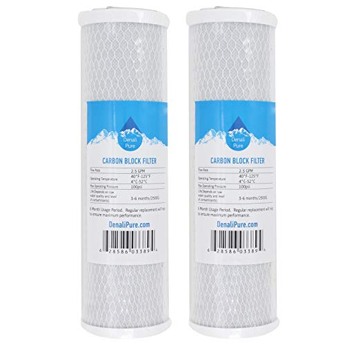 2-Pack Replacement for Compatible with Topway Global (TGI) TGI-415 Activated Carbon Block Filter - Universal 10 inch Filter Compatible with TGI-415 Four Stage RO System - Denali Pure Brand
