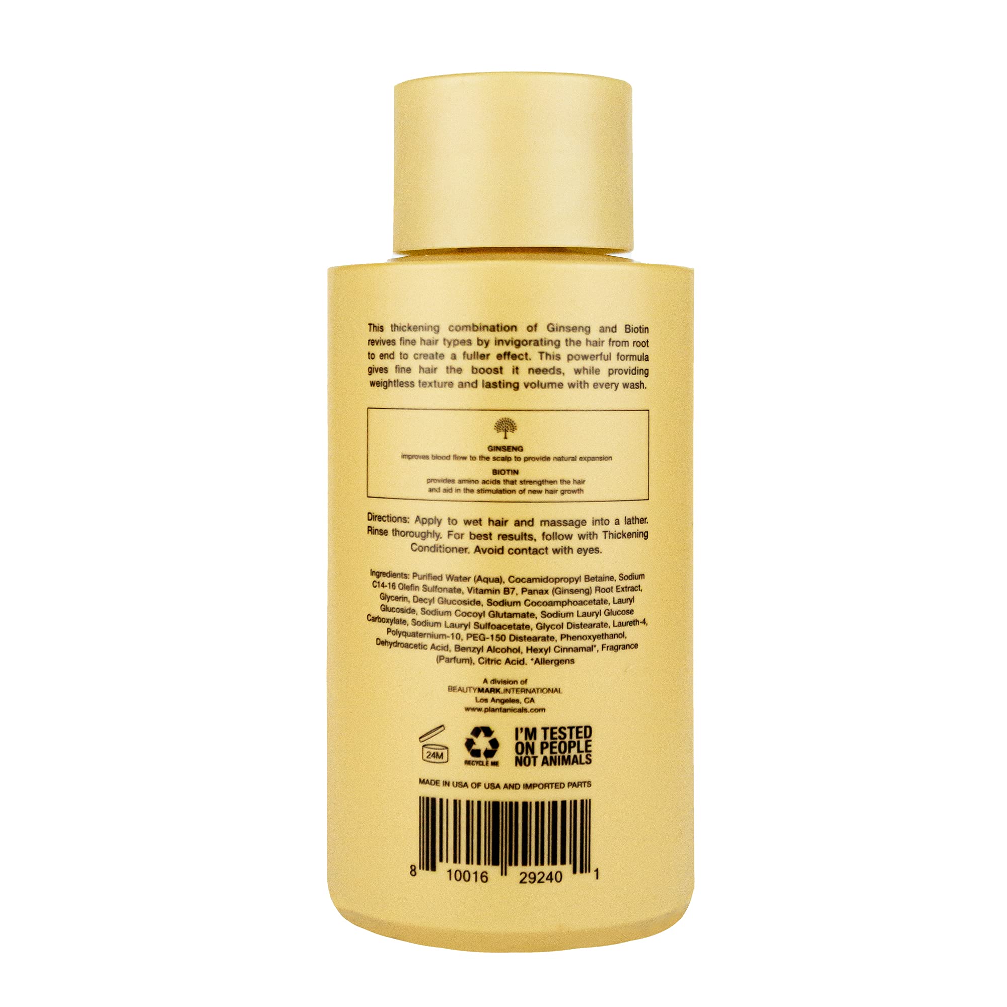 Plantanicals Hair Thickening Shampoo with Ginseng and Biotin - 15.2 fl oz