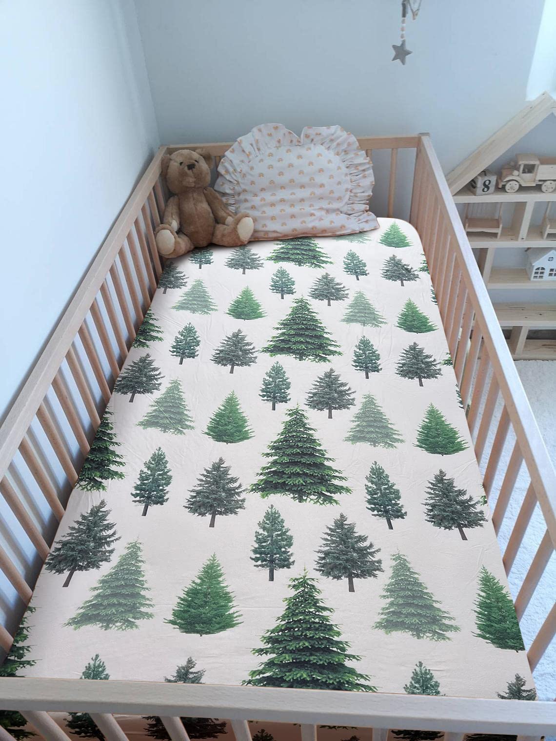 Soft Fitted Crib Sheet, Stretchy and Breathable Toddler Crib Sheet for Boys and Girls, Fits Standard Crib and Toddler Mattress