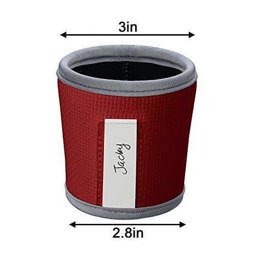Beautyflier 8pcs Anti-Slip Embossed Neoprene 3mm Thick Collapsible Heat Resistant Coffee Cup Insulated Sleeve for Coffee/Tea/Cold Drinks (Multicolor embossed)