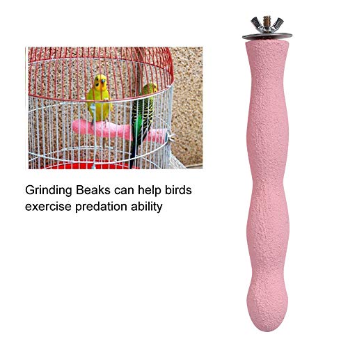 Bird Perch, Parrot Claw and Beak Frosted Grinding Bar Standing Stick Cage Toy for Parakeet African Grey Amazon Cockatoo Budgies Cockatiel(L)