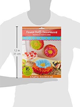Amscan Fun-Filled Fiesta Cinco de Mayo Party Fluffy Flower Decoration, Paper, 16"