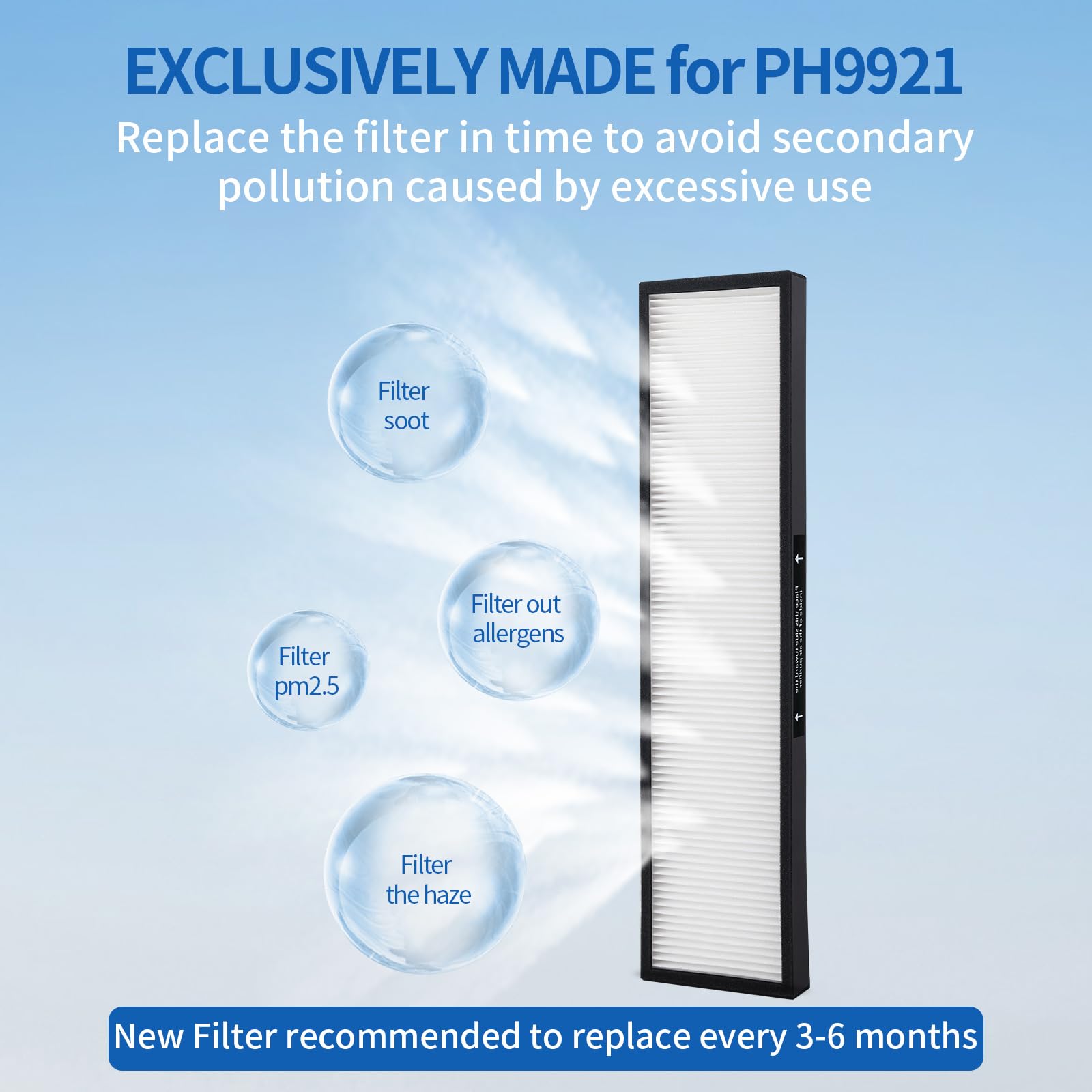 182550 Air Purifier Filter Replacement, Genuine Compatible with Holmes True HEPA 2141139 Air Purifier and Compatible with Bionaire True HEPA BAP516UV-U Air Purifier, 2 Pack Filter Replacement