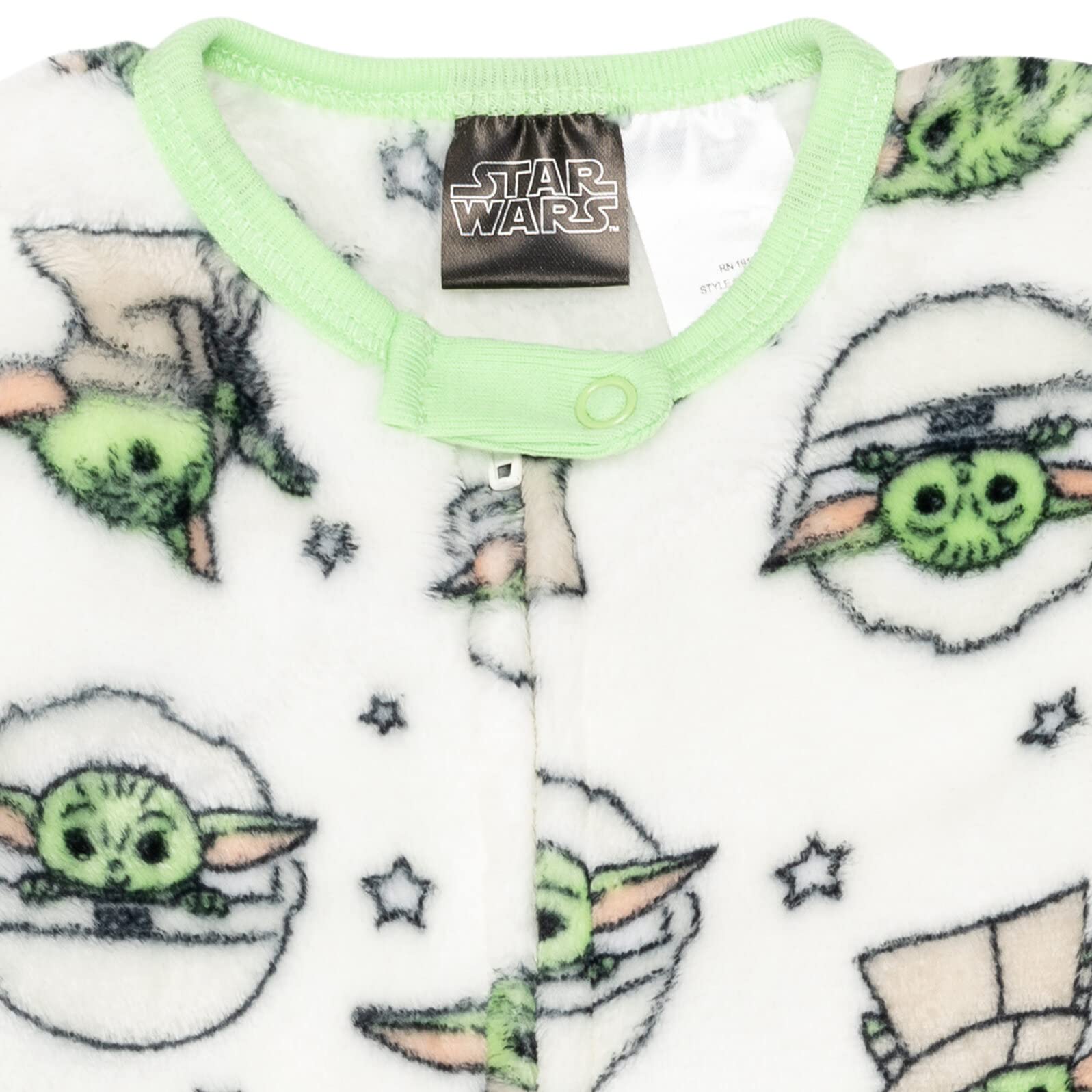 STAR WARS The Mandalorian The Child Newborn Baby Boys Zip Up Sleep N' Play White 3-6 Months