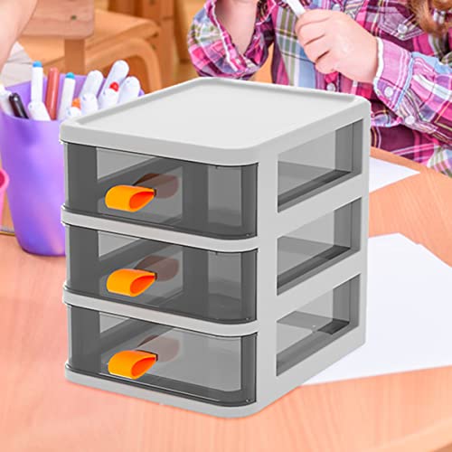 CIYODO Box Cosmetic Container - Household Office Style Cabinet Desk Display with Handle Clear Sundries Home Multi- Great Plastic Versatile Kitchen Storage Type Chest Tabletop