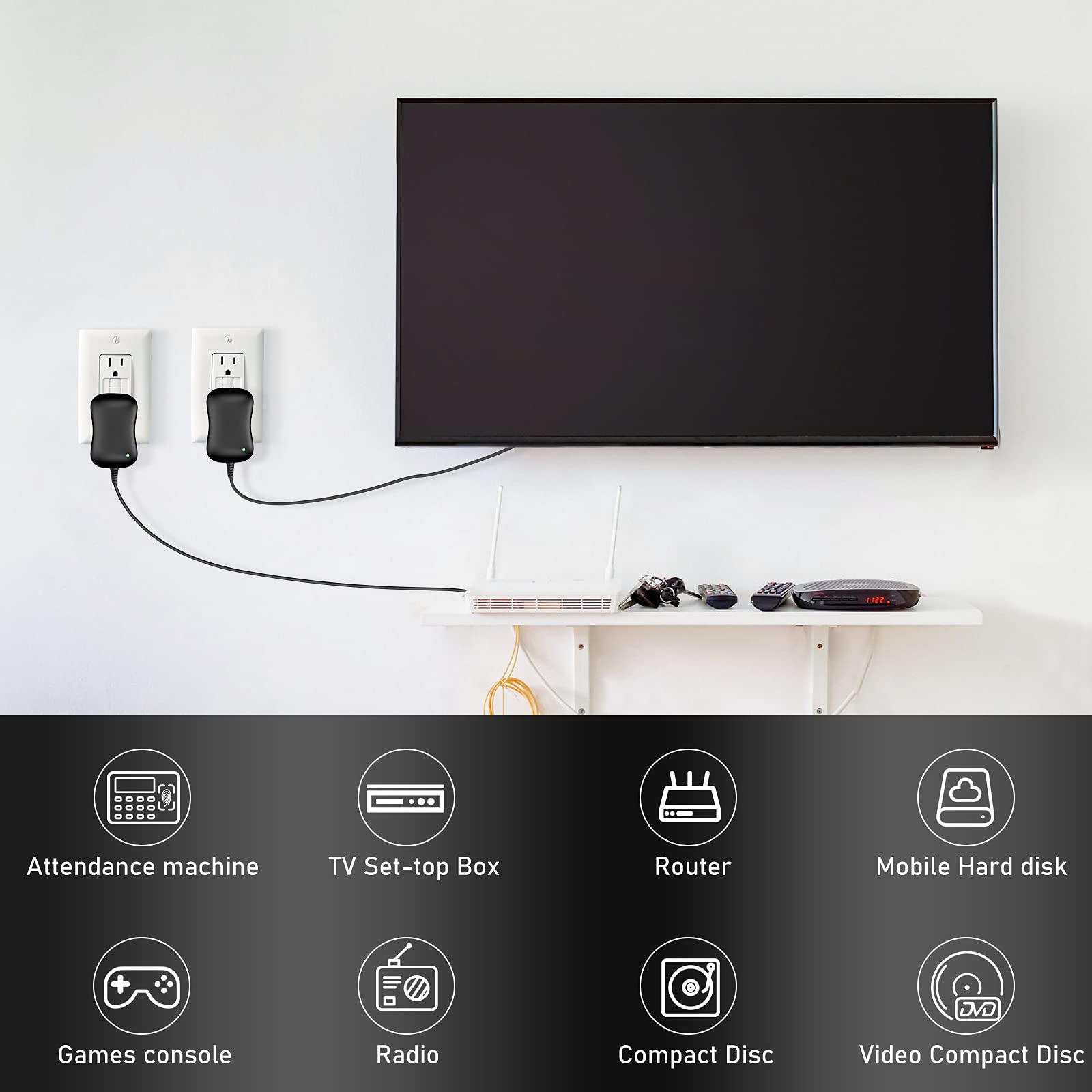 Universal AC Adapter, Waysse 12W 3V 4.5V 5V 6V 7.5V 9V 12V Adjustable Power Adapter Multi Voltage Switching Replacement Power Supply for Household Electronics and LED Strip
