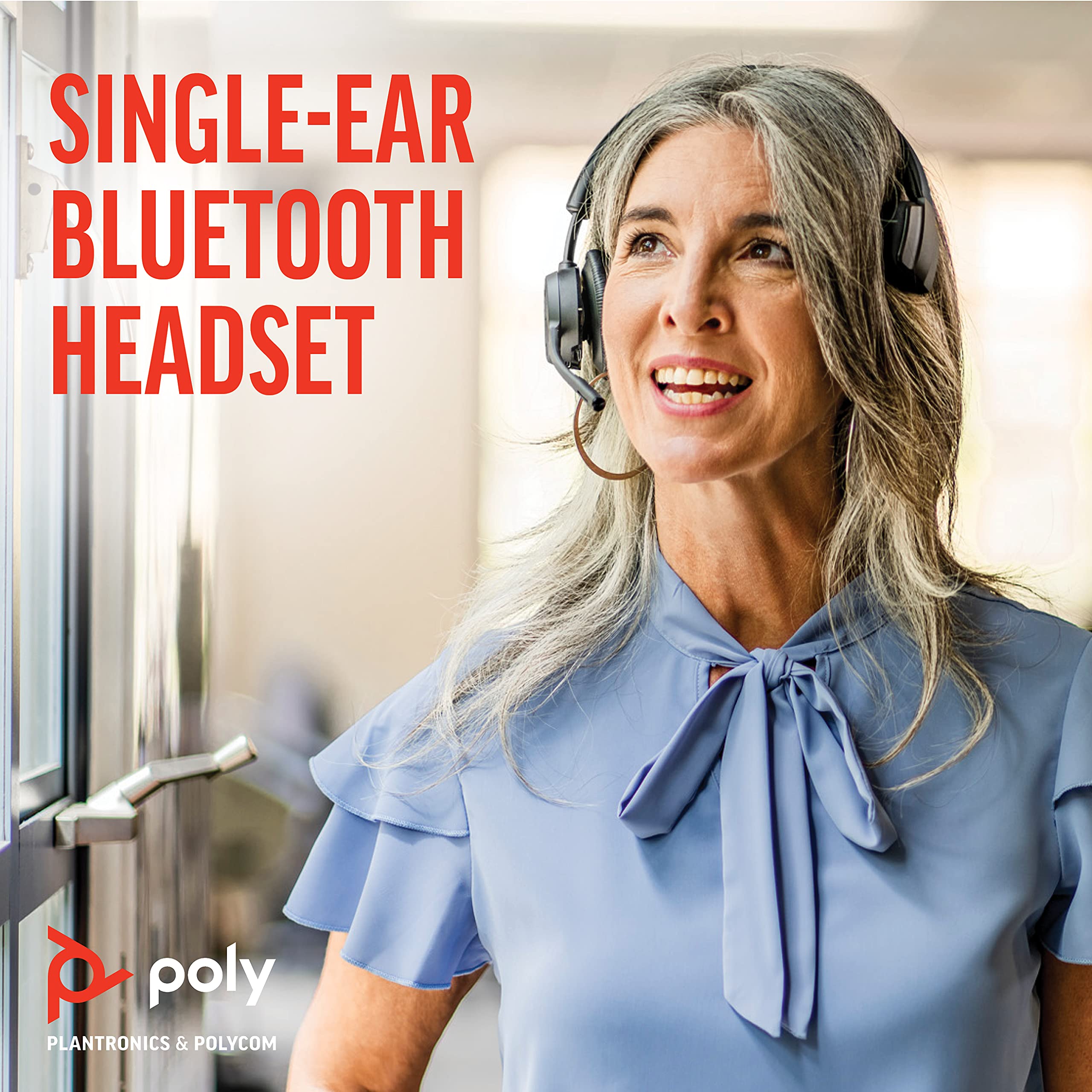 Poly - Voyager 4310 UC Wireless Headset + Charge Stand (Plantronics) - Single-Ear Headset- Connect to PC/Mac via USB-C Bluetooth Adapter, Cell Phone via Bluetooth-Works w/Teams (Certified), Zoom&More
