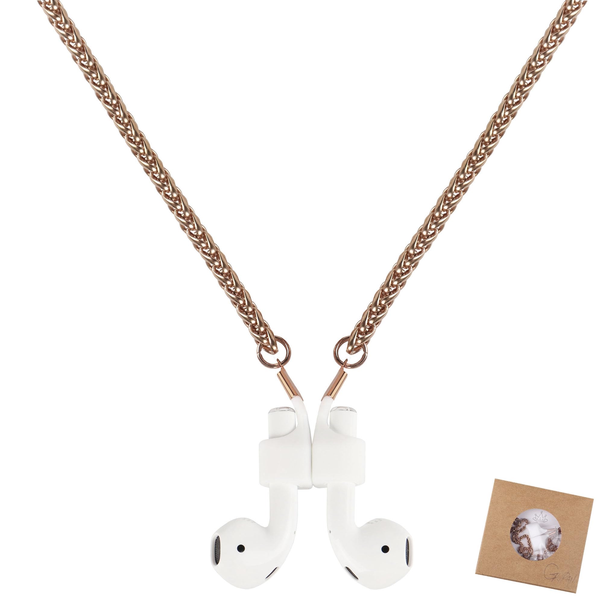 Guran Earphone Strap Magnetic Strong Cord Anti-Lost Sports String - Accessories for Airpods PRO 3 2 1 (Rose Gold)