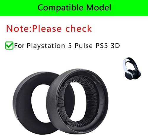 Adhiper PS5 Replacement Ear Pads Quite-Comfort Gel Headset Earpads Ear Covers Noise Canceling Ear Pads Cushions Earmuff Repair Part for Sony Playstation 5 PS5 Pulse 3D Wireless Headphone (Black)
