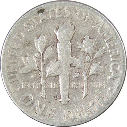 1950 D Roosevelt Dime AG About Good 90% Silver 10c US Coin Collectible