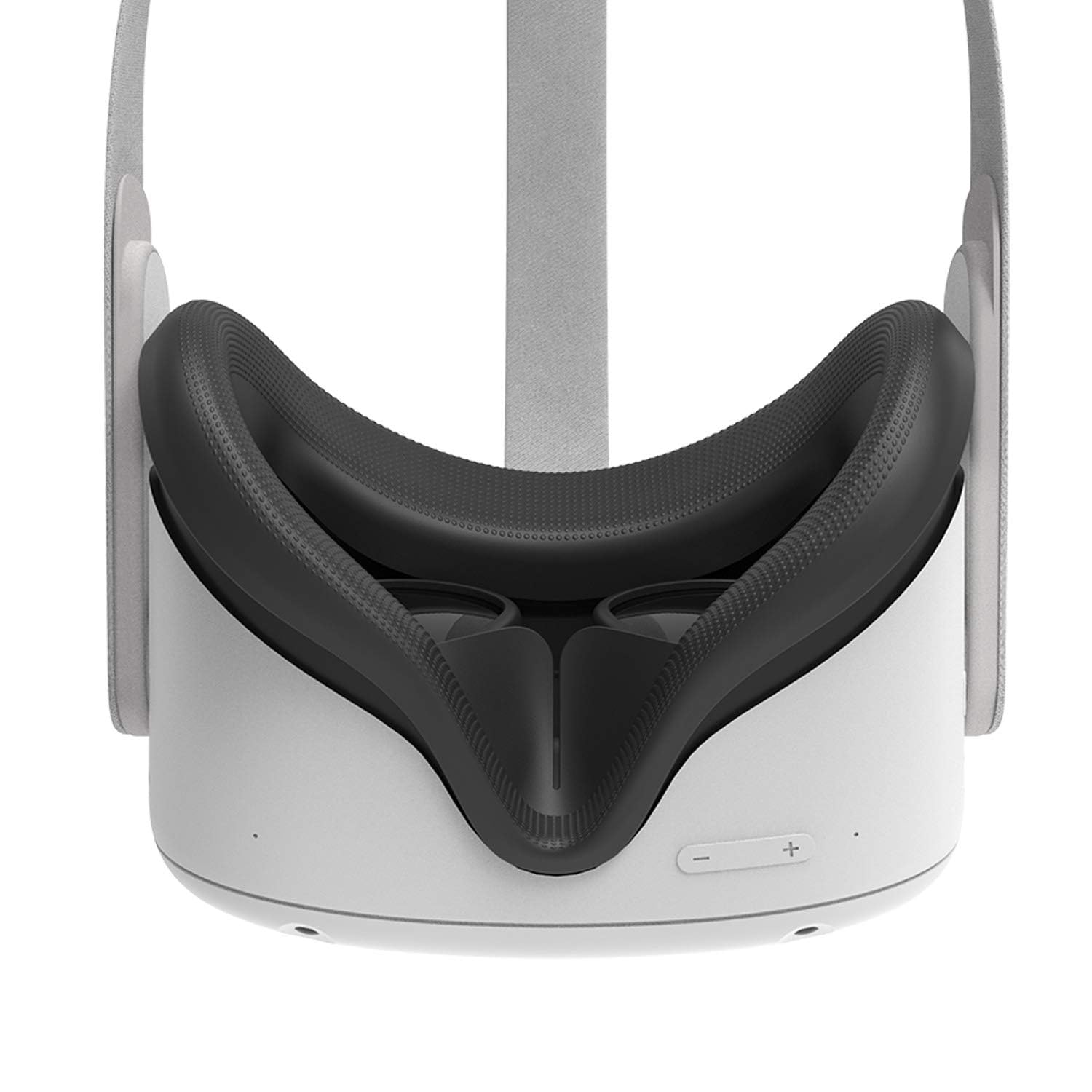 AMVR Face Cushion Pad Replacement for Oculus Quest 2, Silicone Face Cover for Quest 2 Headset, Sweatproof Washable Lightproof Anti-Leakage VR Face Plate Mask Accessories (Black, Only Cover)