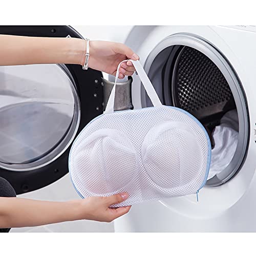 3Pcs Bra Washing Bag for Laundry, High Permeability Bra-shaped Mesh Wash Bags Lingerie Laundry Bags with Handle and Zipper Underwear Bag for Brassiere Women Laundry Storage