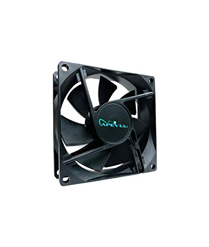 Apevia AF58S-BK 80mm 4pin Molex + 3pin Motherboard Silent Black Case Fan - Connect to Power Supply or Motherboard (5-pk)