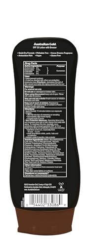 Australian Gold Sunscreen Lotion with Instant Bronzer, Broad Spectrum, Water Resistant, Non-Greasy, Oxybenzone Free, Cruelty Free, SPF 30, Coconut, 8 Fl Oz (A70902)