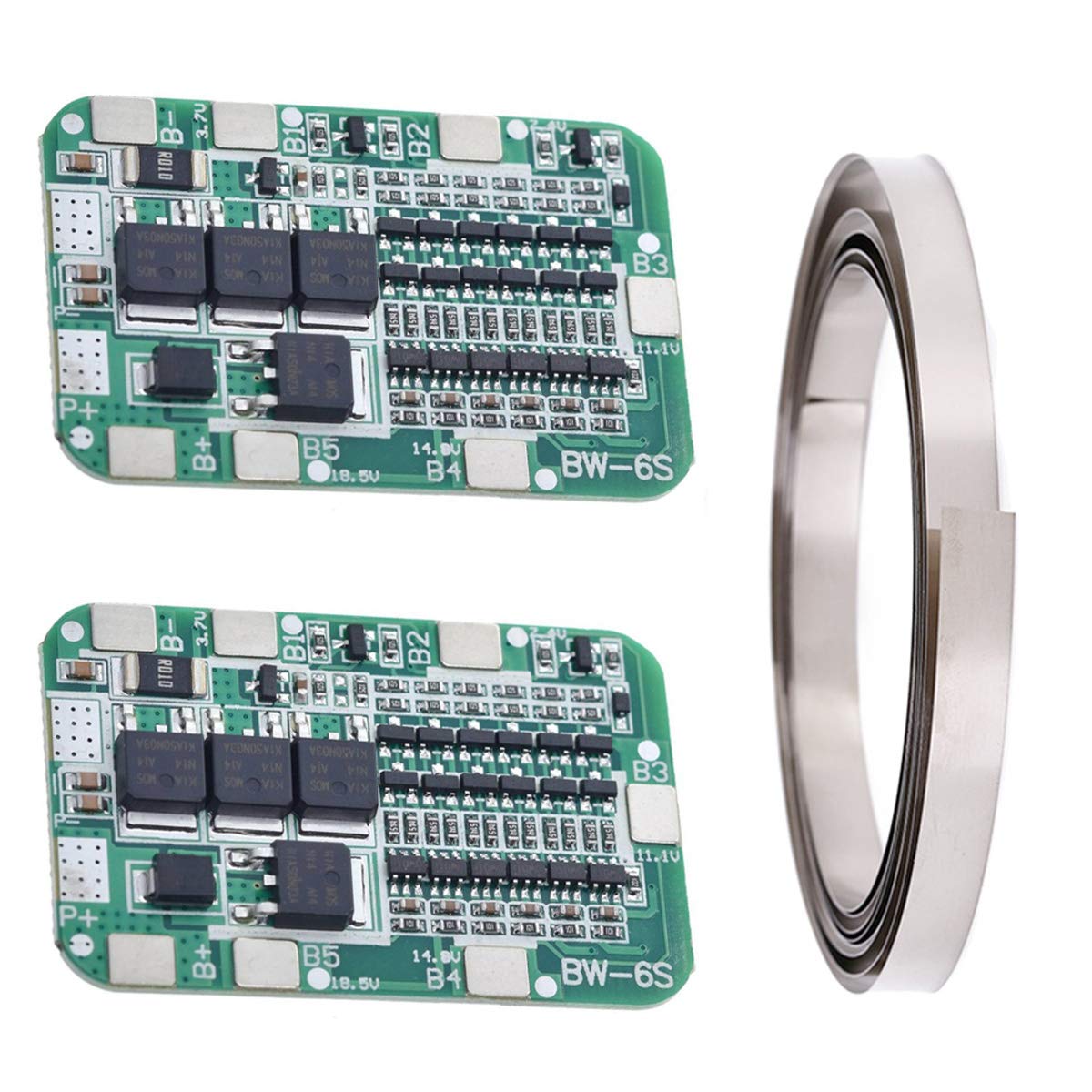 DAOKI 2PCS 6S 15A 24V Lithium Battery Protection Board 18650 Charger Module BMS PCB Protection Board for Li-ion Lithium Battery Cell with Nickel Strip