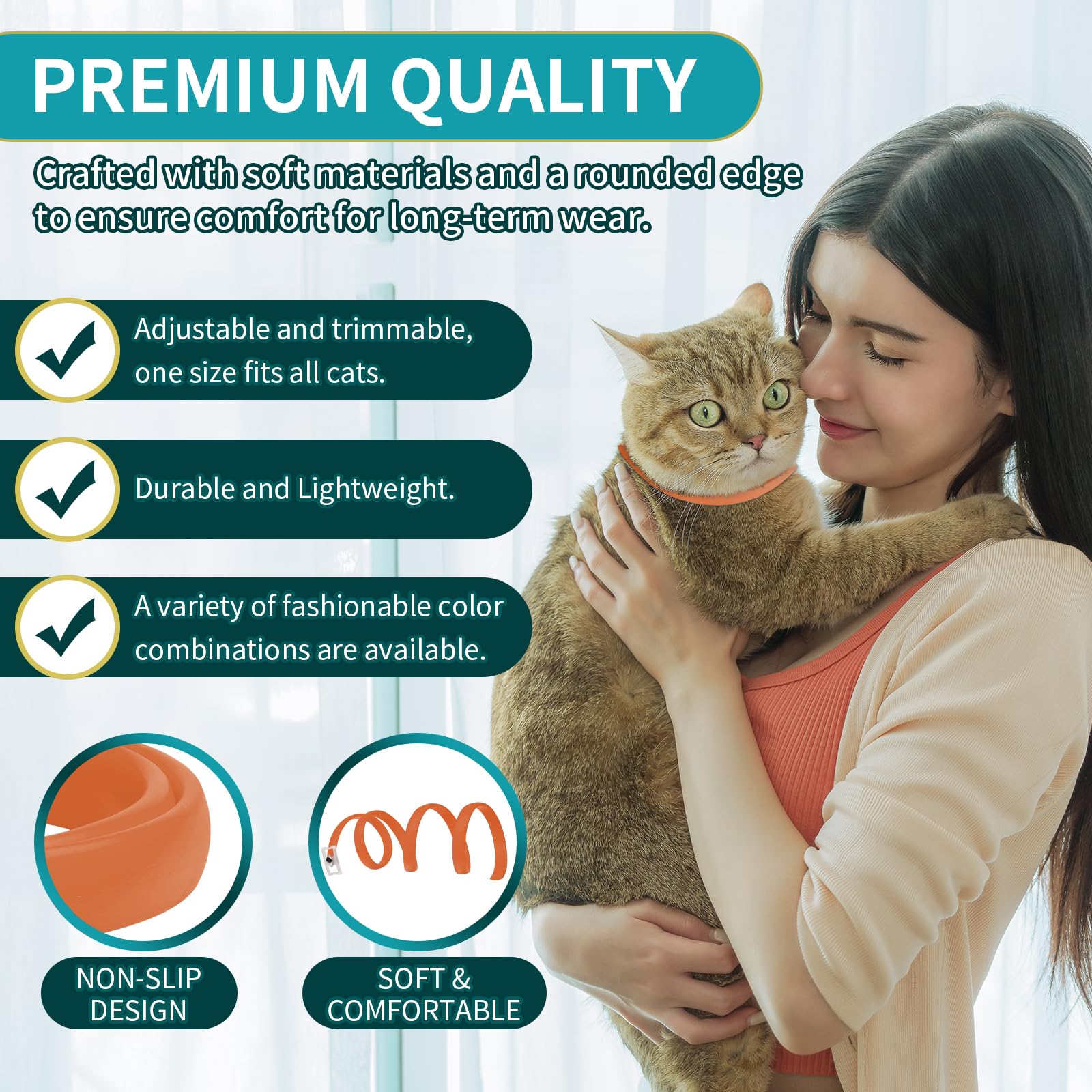 4 Pack Flea Collar for Cats, 32 Months Flea and Tick Collar for Cat, Waterproof Cat Flea Collar, Natural Cat Flea and Tick Treatment, Adjustable Flea and Tick Collar for Cats Kittens 4 Color…