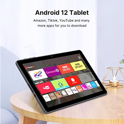 ApoloSign 10 Inch Android Tablet 2023 New Android 12 Tablets Quad-core 4GB RAM 64GB ROM 1280x800 HD IPS Screen 6000mAh Battery 5+8MP Camera Bluetooth(Grey)