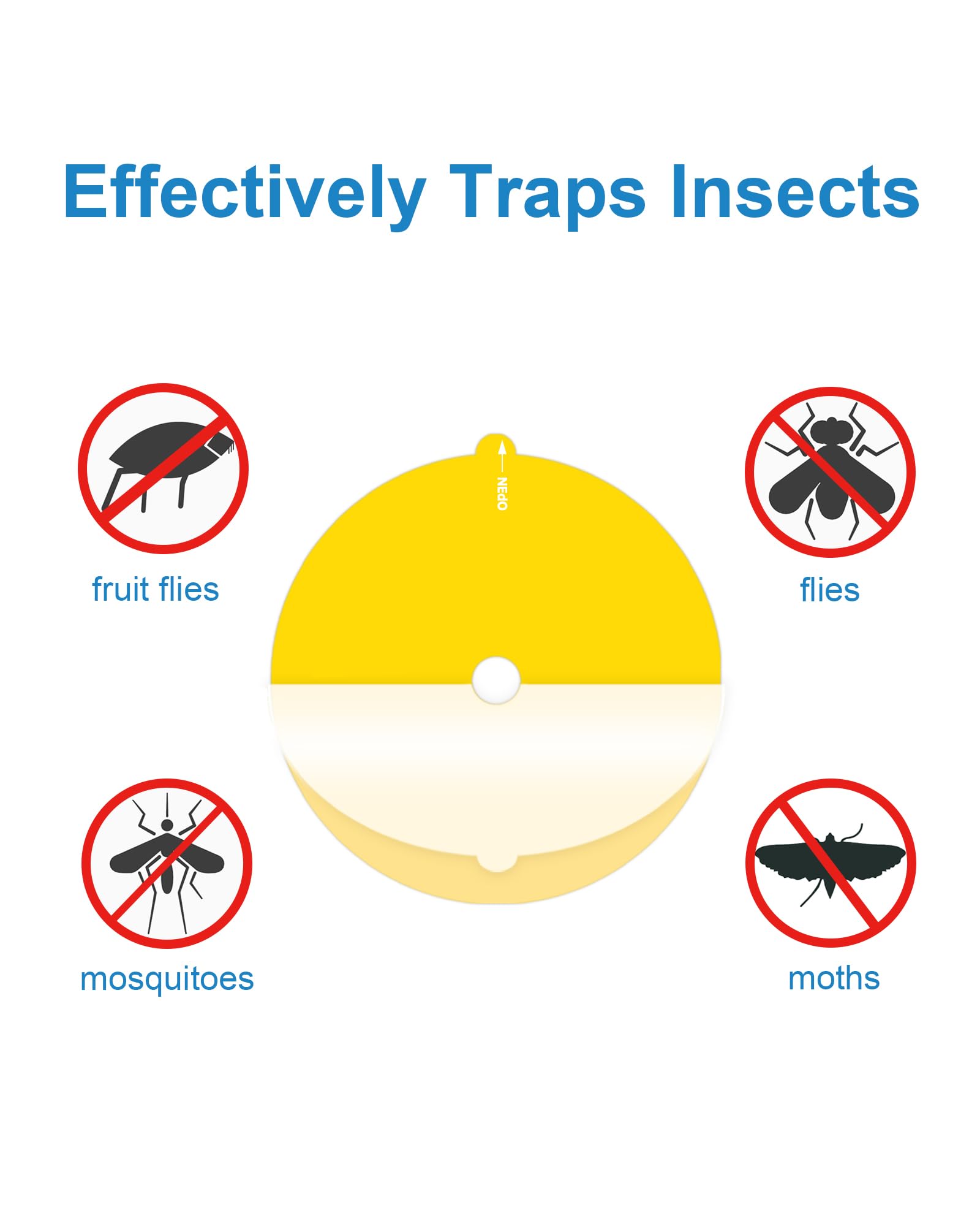 24 Pcs Flea Trap Refill Discs 4.72" Replacement Glue Boards with Hole for Flea Traps for Inside Your Home, Sticky Pads for Fleas, Bugs, Flies, Mosquitos, etc