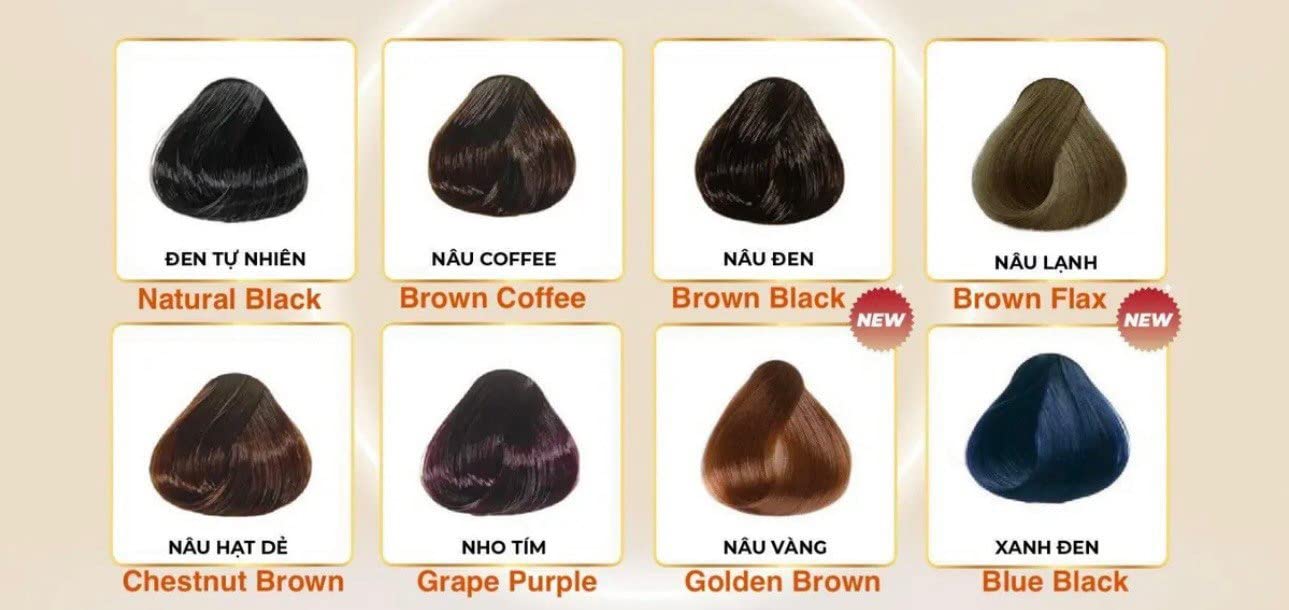 100% Real KOMI JAPAN Organic New Version Hair Dye Color Smart Comb 350mL (GOLDEN BROWN)