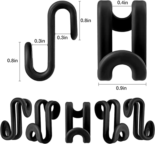 80 PCS Black Clothes Hanger Connector Hooks, Plastic Mini Cascading Hooks Organizer for Stack Clothes Space Saving for Closet Heavy Duty, Black