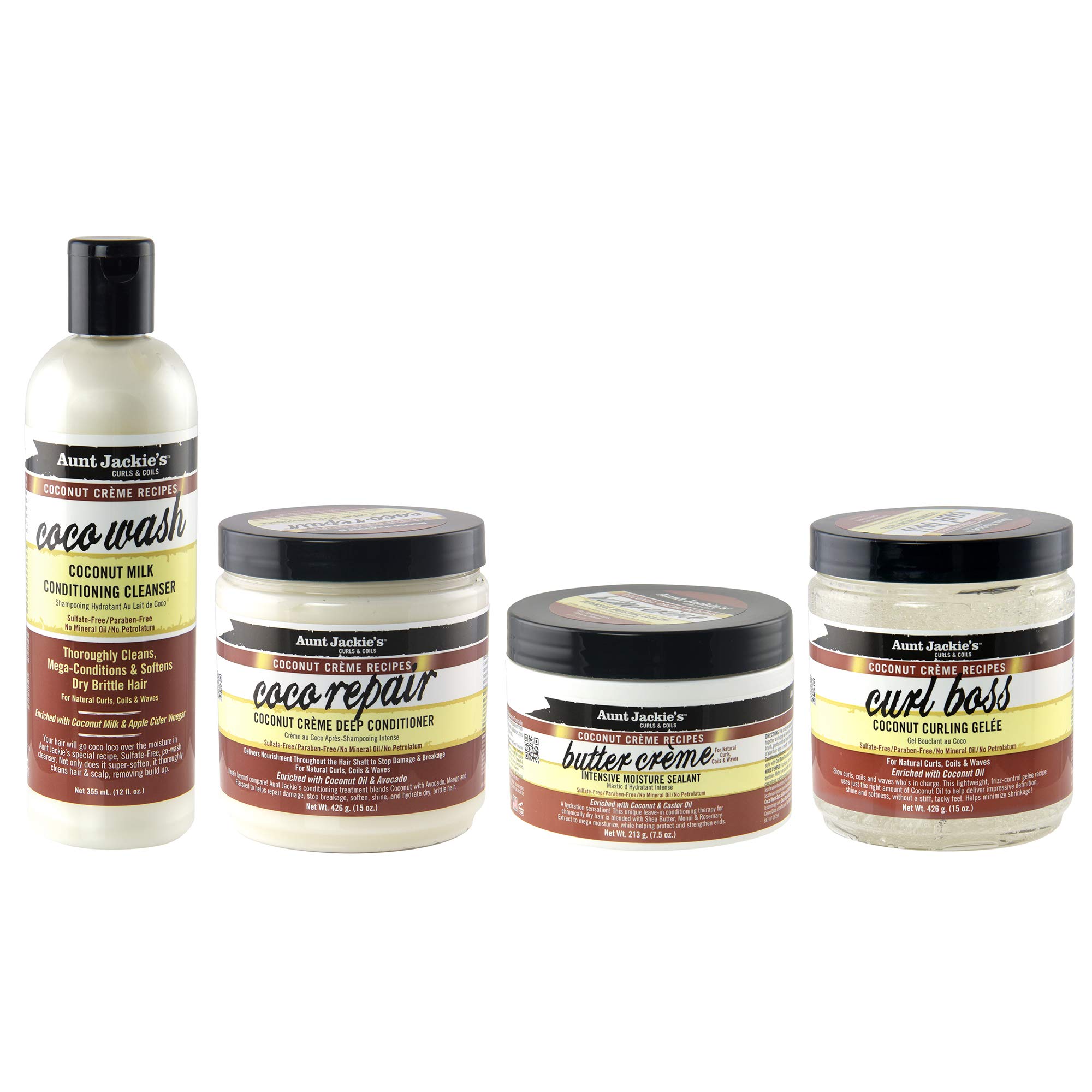 Aunt Jackie's Coconut Crème Recipes Butter Crème Intensive Moisture Sealant, Leave-In Conditioning Therapy for Dry Hair, 7.5 oz