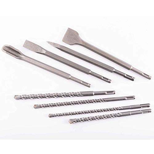 17 PCS Rotary Hammer Drill Bits Set and Chisels Set, SDS Plus Concrete Masonry Hole Tool for Bricks and Stone, Masonry Drill Bit Sets with Storage Case