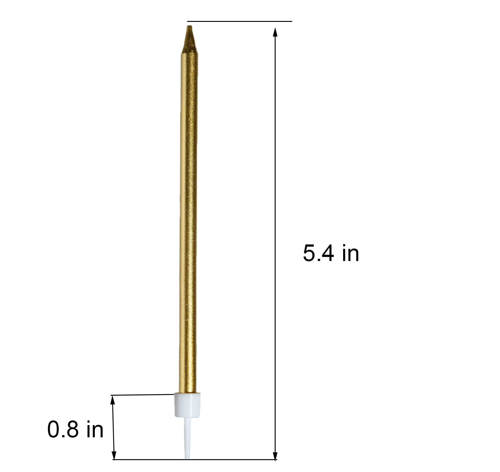 24 PCS Gold Birthday Candles, Tall Glitter Cuppcake Sparklers Candles Long Thin Cake Candles in Holders for Birthday Wedding Party Decorations