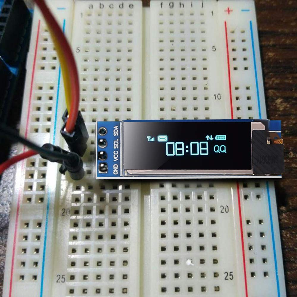 DORHEA 10PCS 0.91'' 12832 IIC I2C OLED Display Module 0.91inch I2C 128x32 SSD1306 LCD Display Module Blue I2C OLED Screen Driver DC 3.3V/5V with 4 Pin Headers