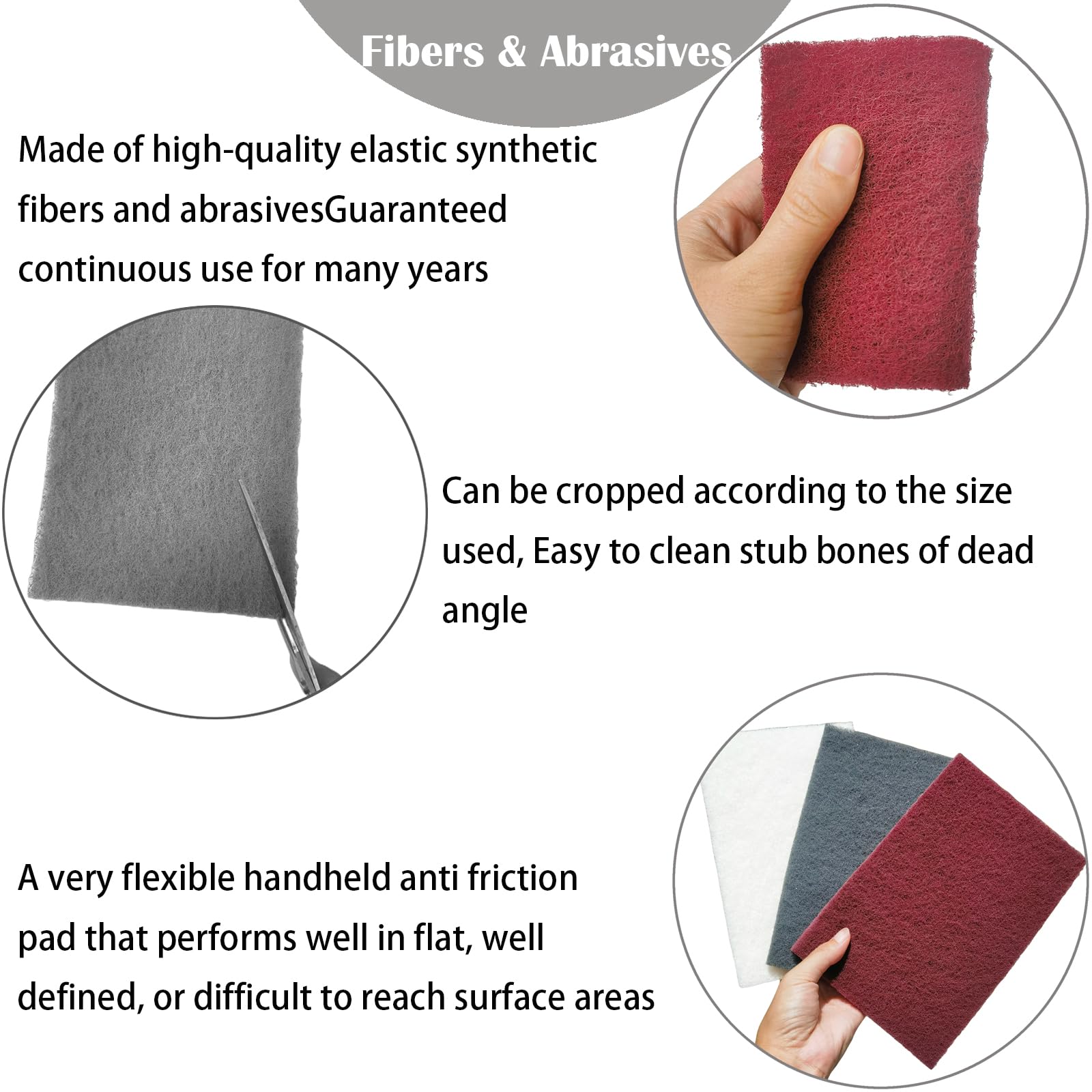 15 Pack 6" x 9" Hand Pads Set- Coarse Medium Fine Purpose Scuff Pads, Scuffing, Scouring, Sanding, Paint Primer Prep Adhesion Scratch - Surface Preparation Automotive Car Auto Body Woodworking