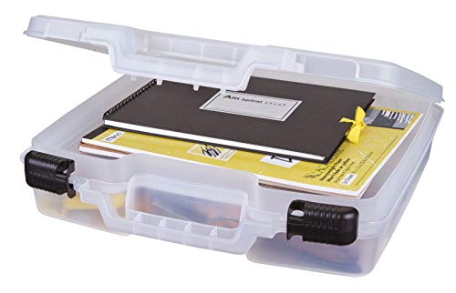 ArtBin 6962AB Quick View Deep Base Carrying Case with Removable Dividers and Tray, Portable Art & Craft Storage Box, 15", Clear