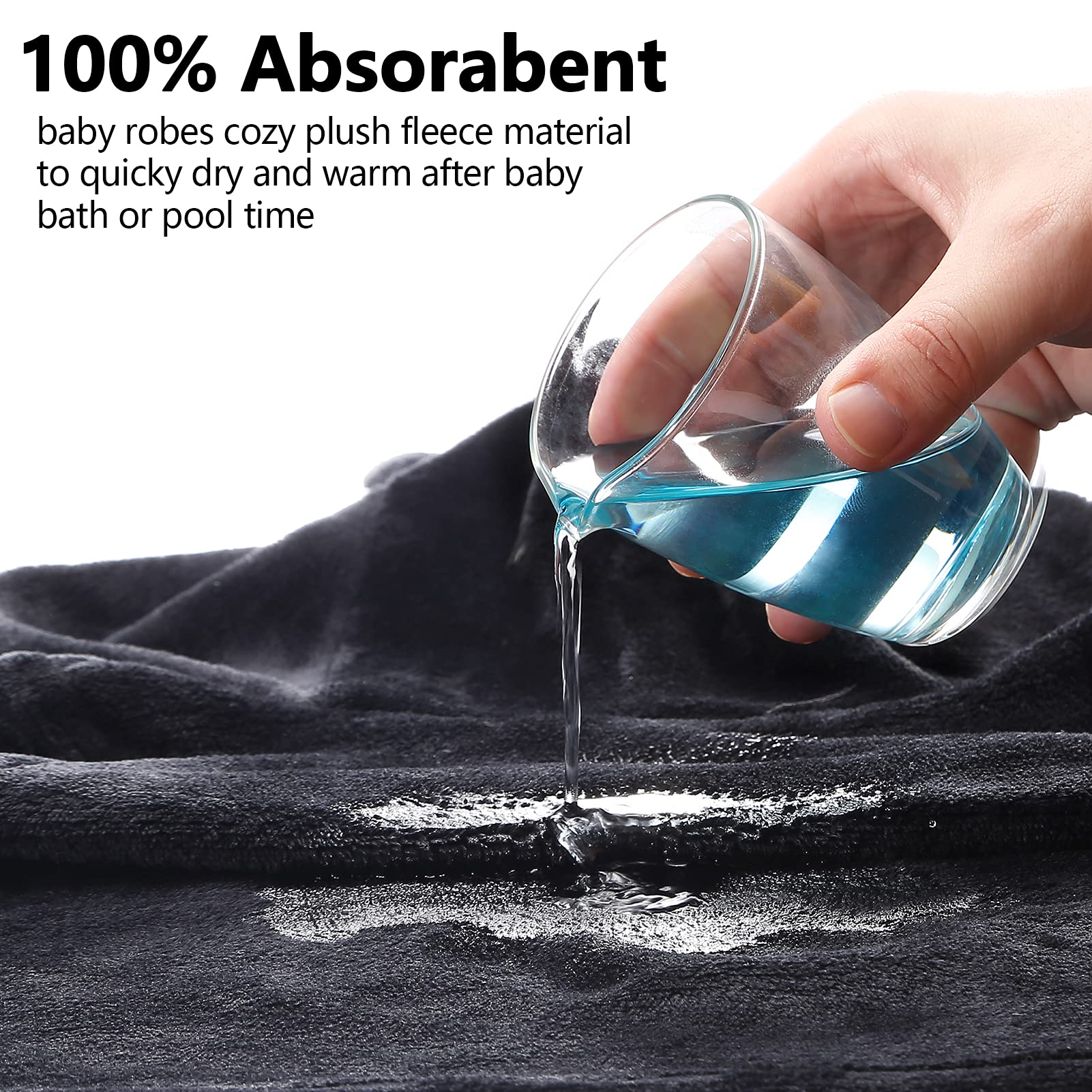 Pro Goleem Baby Robe Unisex Soft Plush Hooded Bathrobe for Newborn Boys Girls Gifts, One Size, 0-9 Months