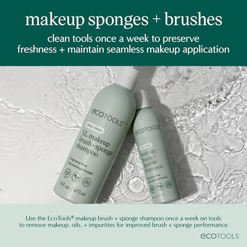 EcoTools Bioblender Makeup Sponge Duo, Compostable Makeup Blender, For Liquid & Cream Foundation, Seamless Application, Eco-Friendly Beauty Sponge, Cruelty-Free & Latex Free, 2 Count