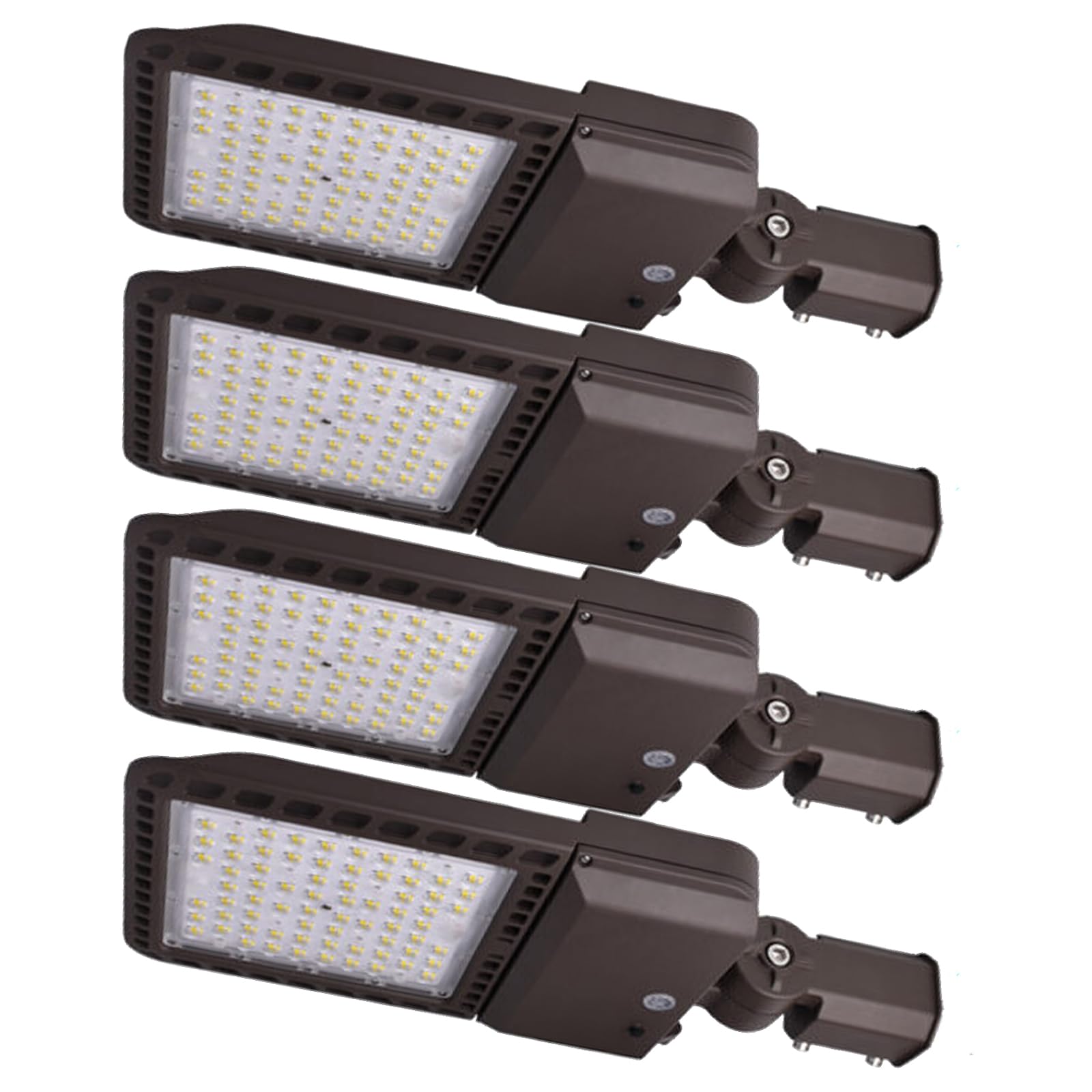 4 Pack LED Parking Lot Lights with Photocell Slip Fitter, 5000K 39,000LM (135LM/W) Outdoor Street Lighting Commercial Shoebox Pole Light, IP65 Waterproof Stadium Light for Sport Road, ETL Listed