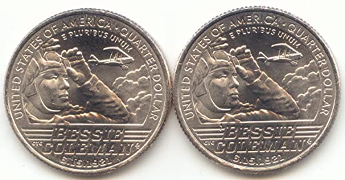2023 P,D American Women, Washington Bessie Coleman Quarter Uncirculated