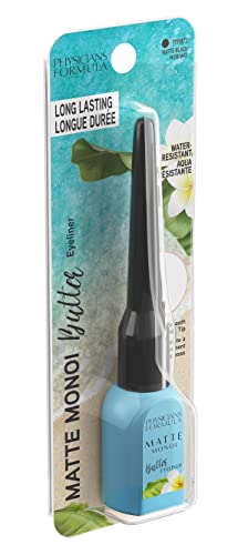 Physicians Formula Matte Monoi Butter Liquid Matte Eyeliner, Eye Makeup, Dermatologist Tested, Black, Brush Eye Liner
