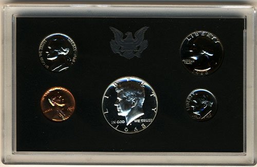 1968 S Clad Proof 5 Coin Set in Original Government Packaging Proof