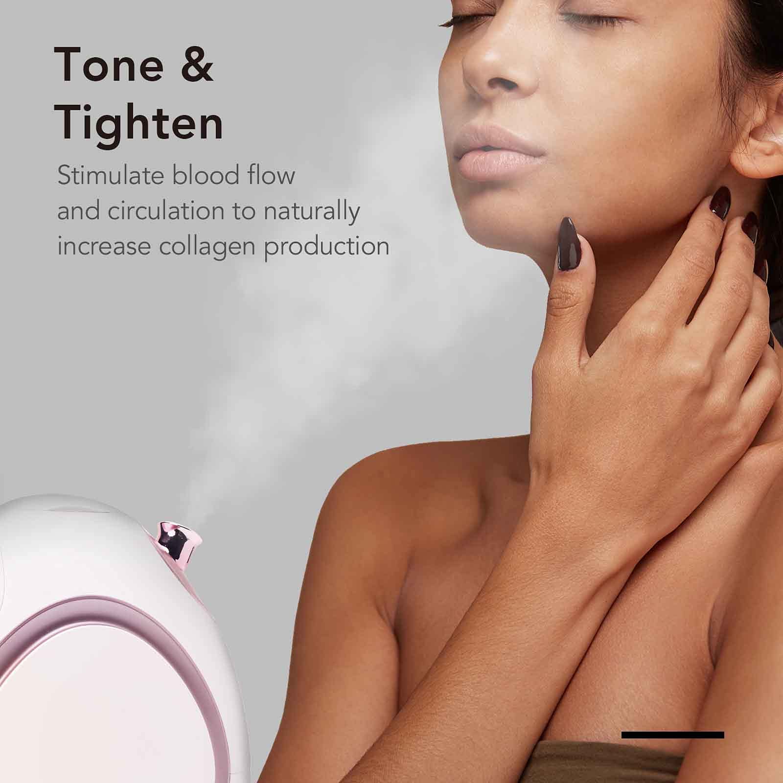 Fancii Nano Ionic Facial Steamer Hot & Cool with Aromatherapy and 6 Spa Settings β 30 Min Steam Time - Professional Home Face Sauna for Moisturizing & Pore Cleansing (Rivo)