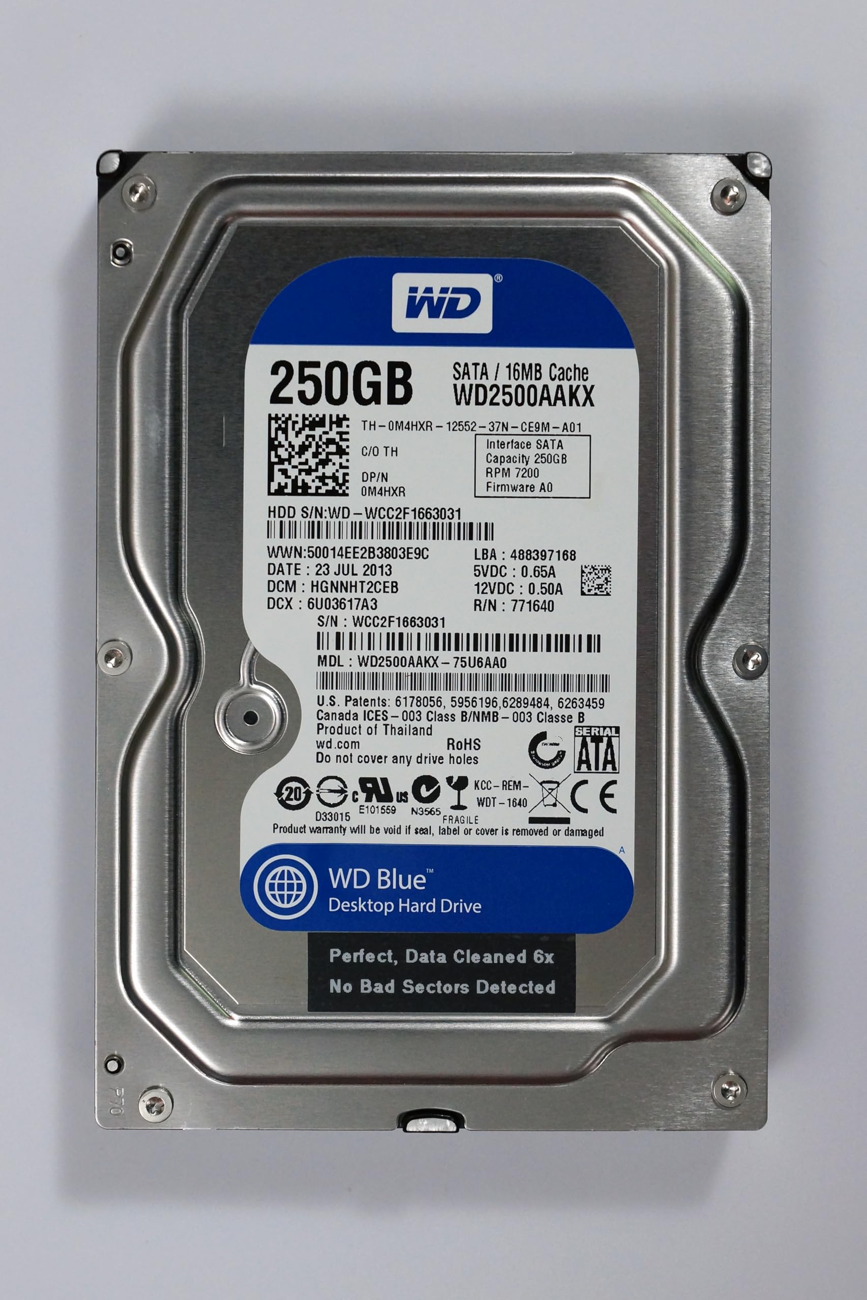 250GB SATA Western Digital Caviar Blue 6Gbps 7200RPM 16MB 3.5" Oem WD2500AAKX - HOT ITEM THIS MONTH!!!