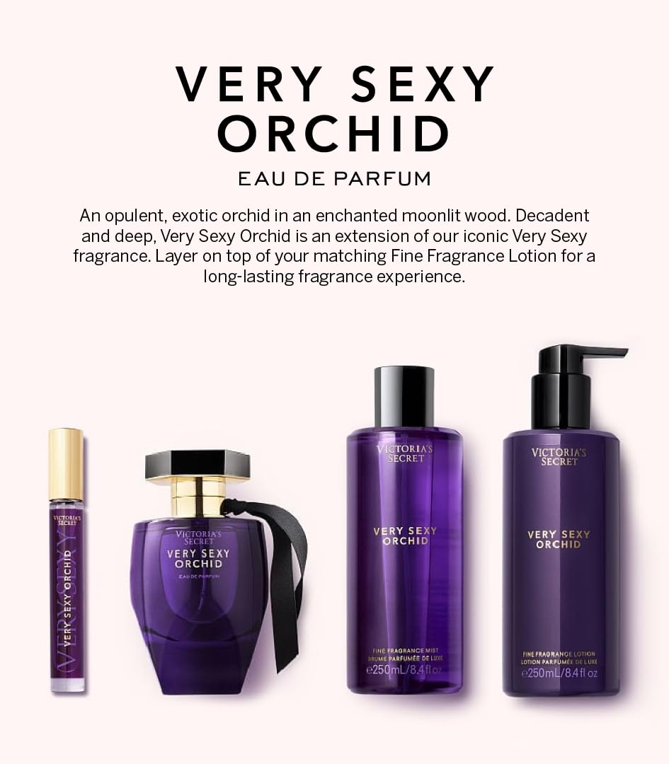 Victoria's Secret Very Sexy Orchid Eau de Parfum, Notes of Blackcurrant, Orris Woods & Sheer Patchouli, Perfumes for Women (3.4 oz)