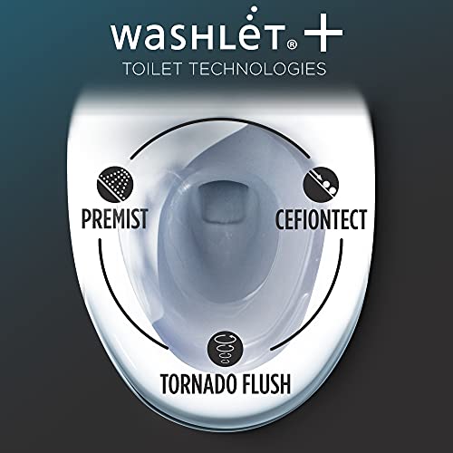 Aquia IV Arc 2-piece 0.9/1.28 GPF Dual Flush Elongated Comfort Height Toilet in. Cotton White C2 Washlet Seat Included