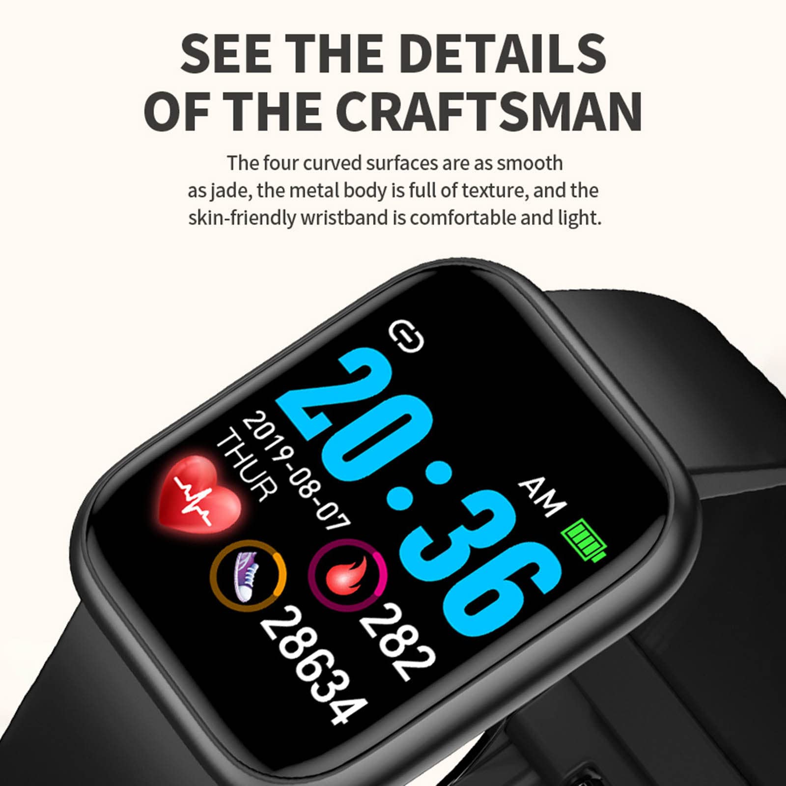 2022 New Smart Watch Multi-Function, Smart Watch with HD Touchscreen, Exercise Sleep Detection Fitness Multi-function Long Standby, 1.3 Inch IP67 Waterproof Heart Rate for Friends (Black)