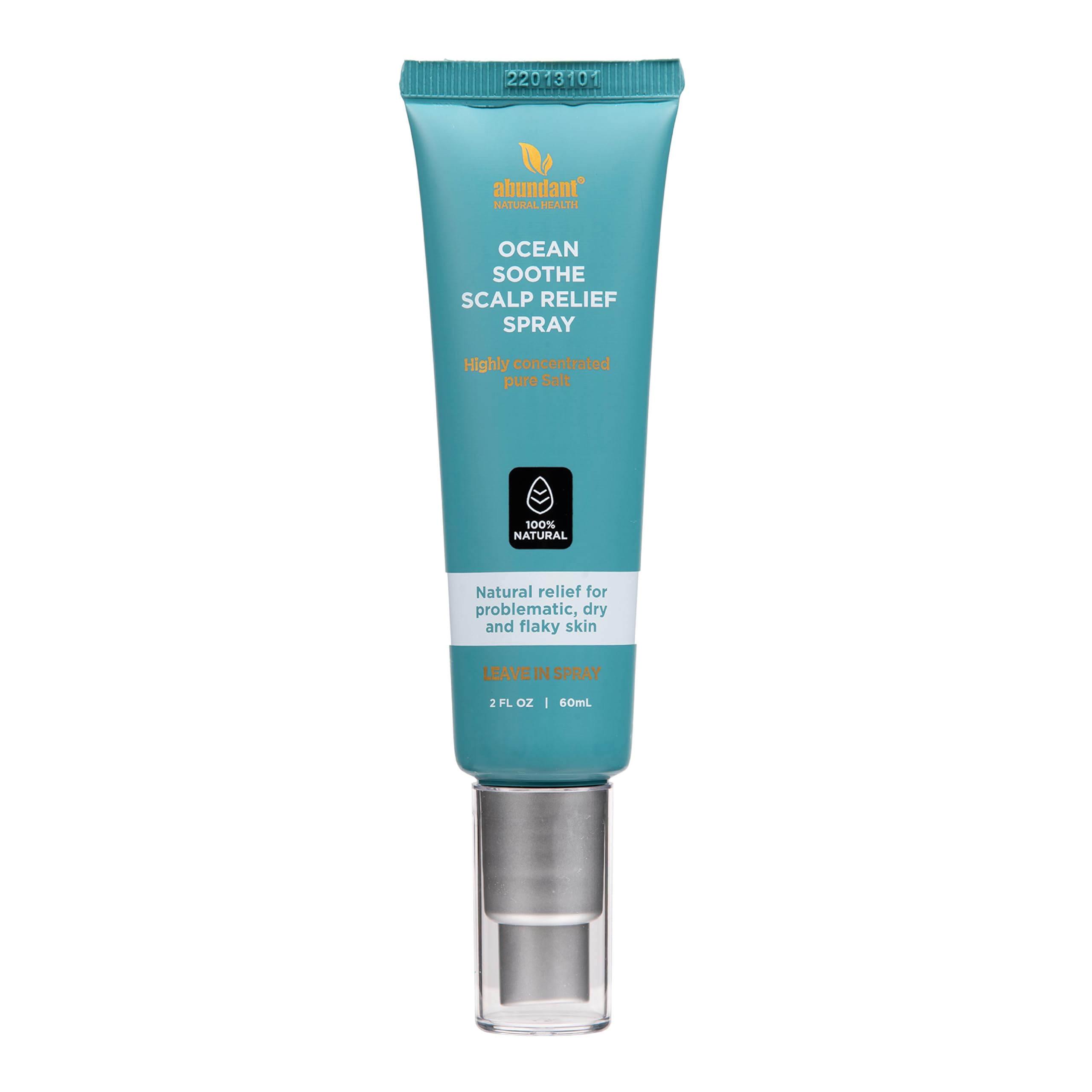 Abundant Natural Health Ocean Soothe Scalp Relief Spray with Highly Concentrated Magnesium Salt for Dry and Flaky Skin, Quick Absorption, All Natural and Fragrance-Free Leave-In Scalp Treatment, 60mL
