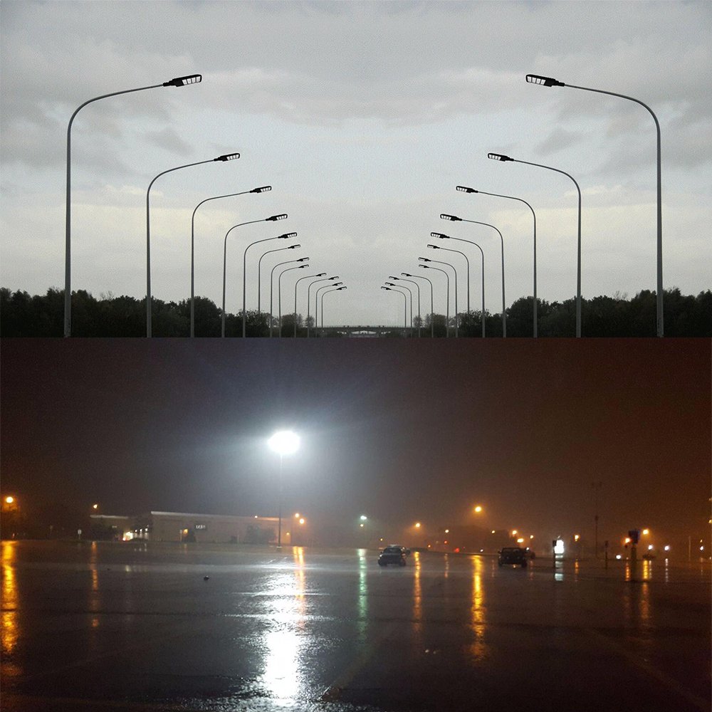 150w LED Shoebox Area Light [400w MH Equal] Parking Lot Lighting Street Lamp Stadium Light Flood Light Type III Distribution 5700k Daylight 20,250lm DLC Lighting Facts (150W Brown)