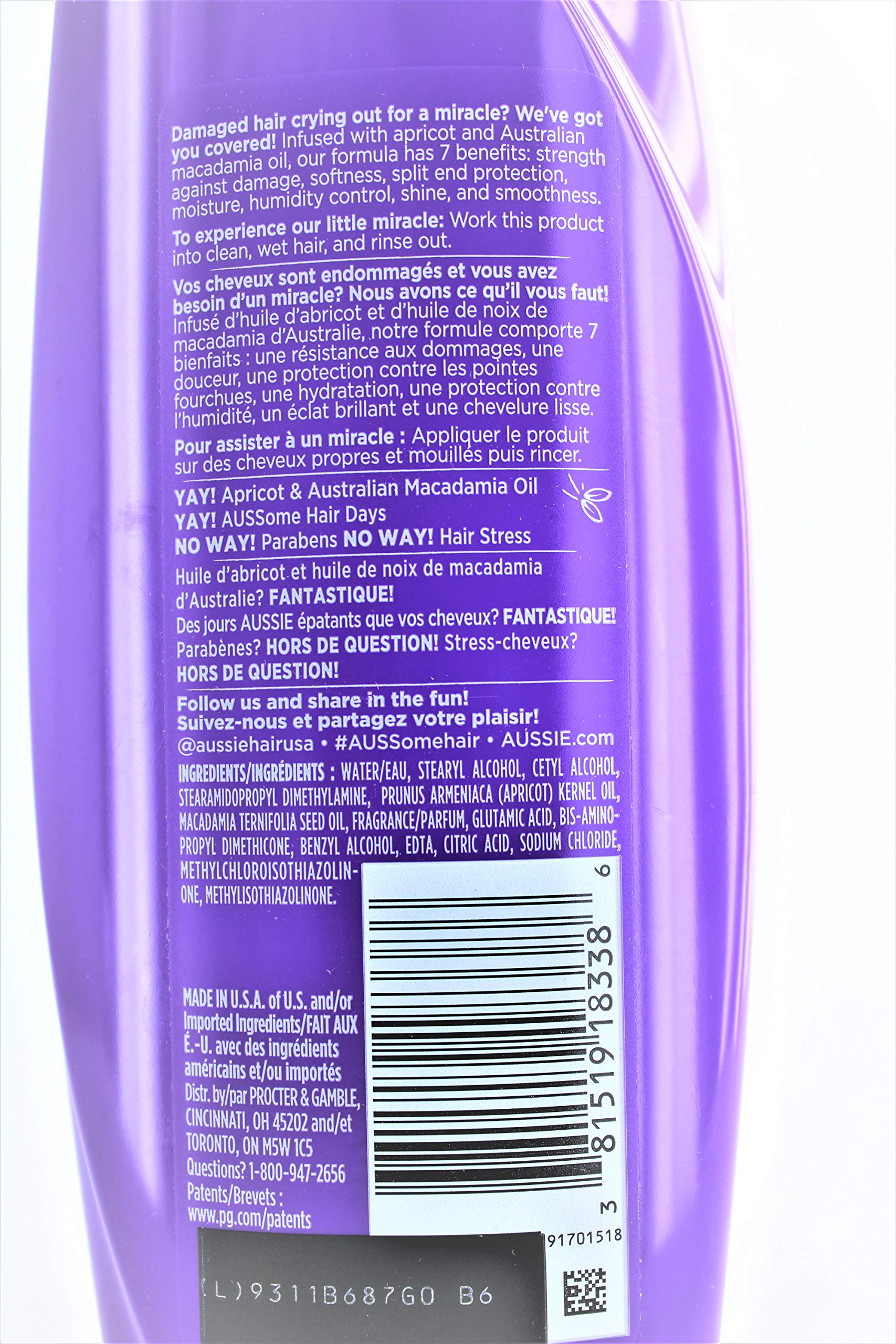 Aussie Total Miracle 7-N-1 Conditioner 12.1oz (3 Pack)